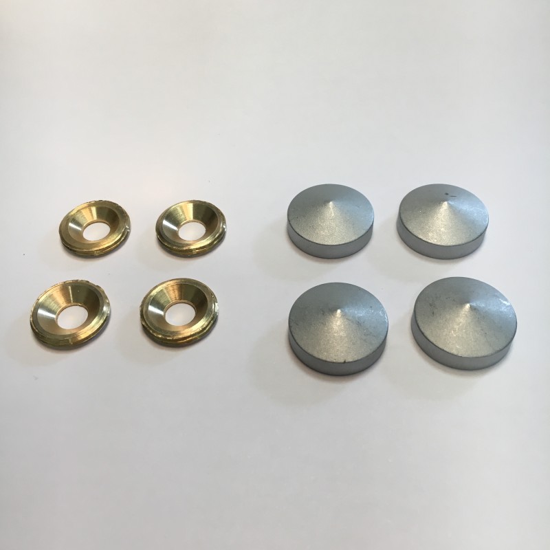 Ø 18 Cache vis conique laiton chromé mat (Lot de 4 u)
