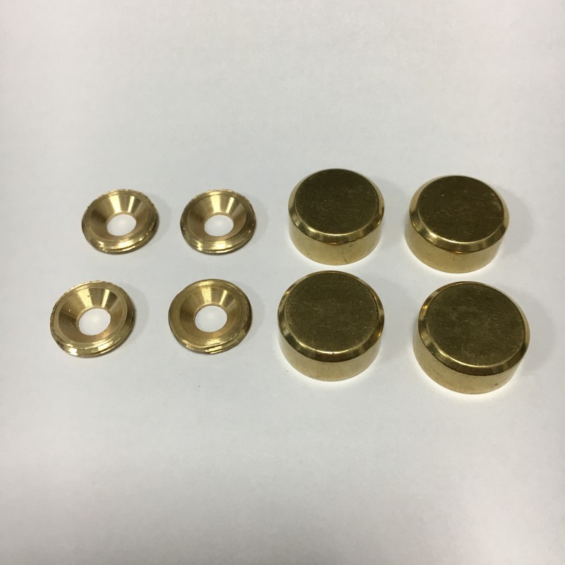Ø 18 Cache vis plat laiton (lot de 4 u)